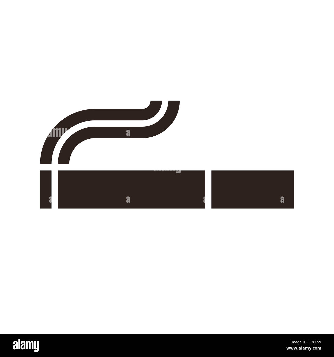 Cigarette sign isolated on white background Stock Photo - Alamy