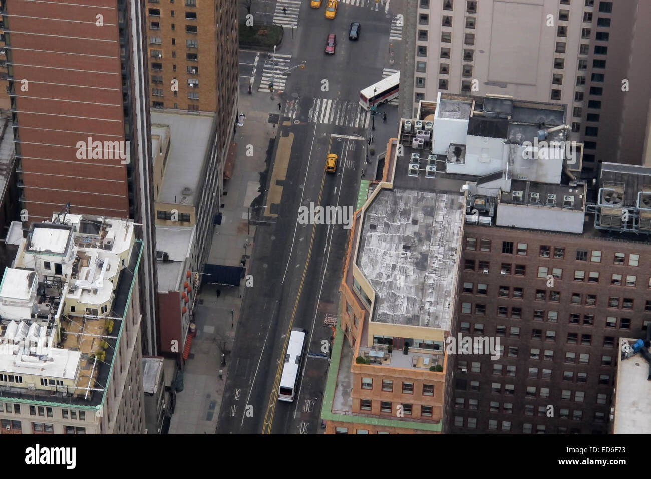 A view of the buildings of New York city seen from the top of the ...