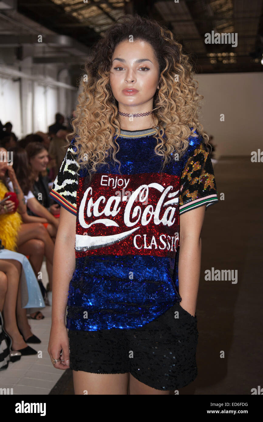 English singer-songwriter Ella Eyre attends the runway show of Ashish ...