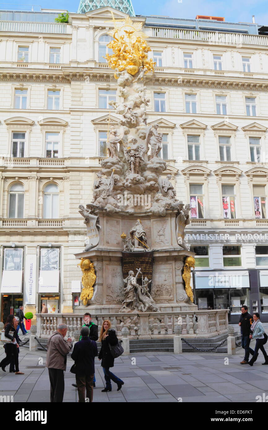 The Pestsäule (English: Plague Column) is located on the Graben, Vienna ...