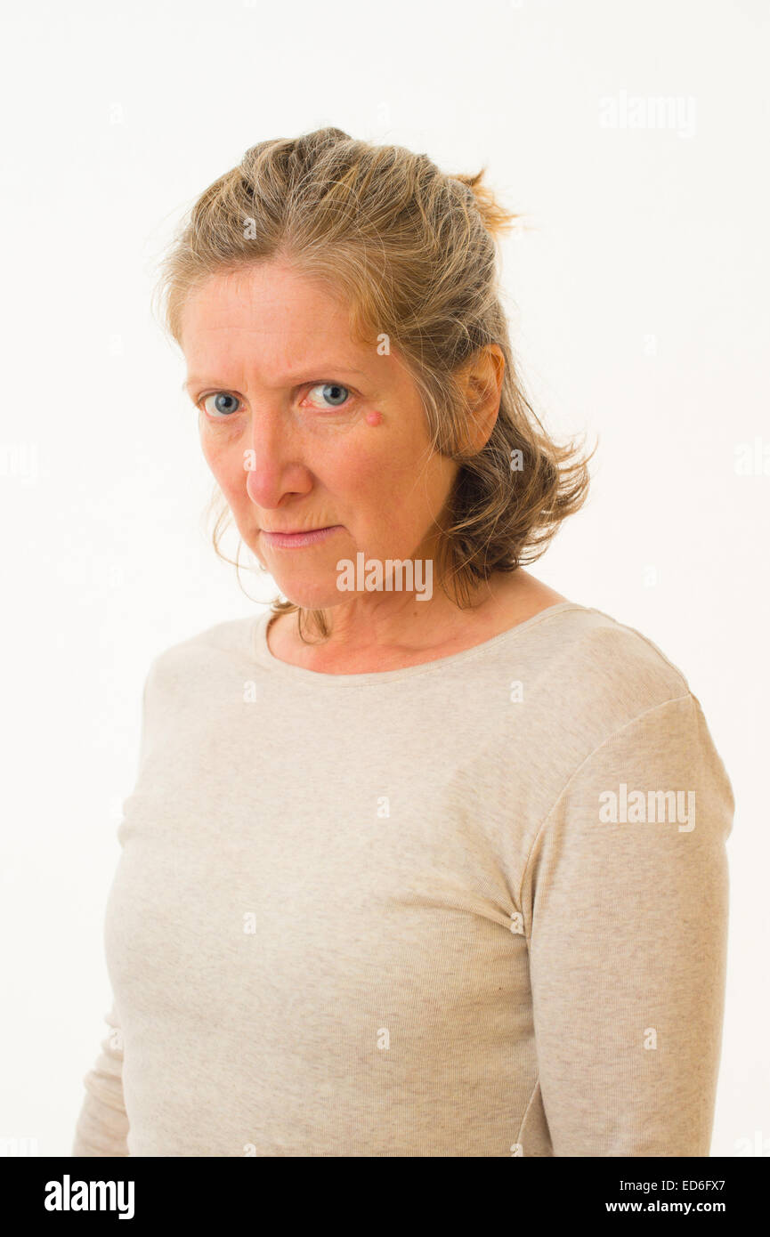 An Angry enraged furious frustrated forty year old caucasian woman ...