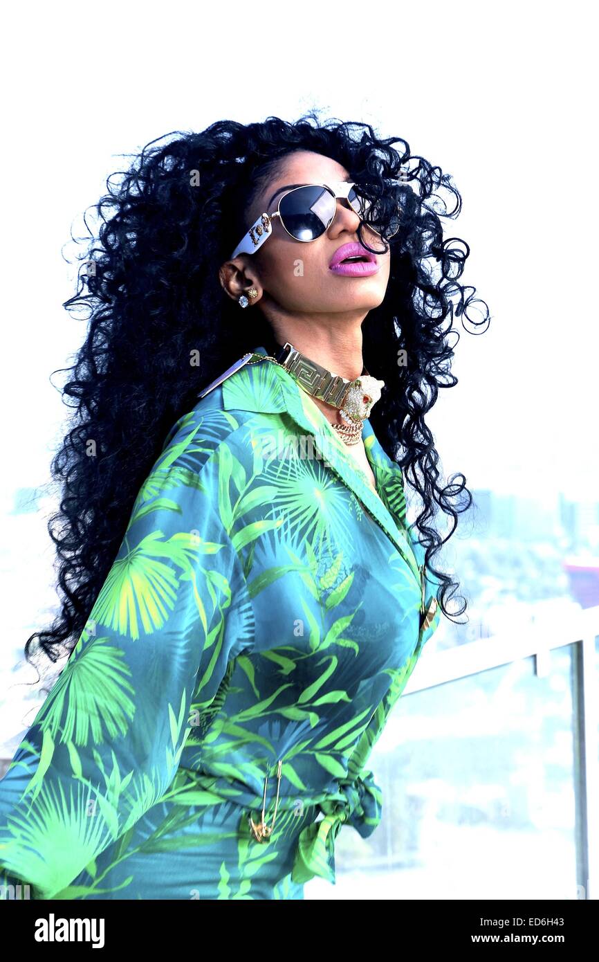 Nigerian and Cameroonian pop star, Dencia on her music video shoot for ...