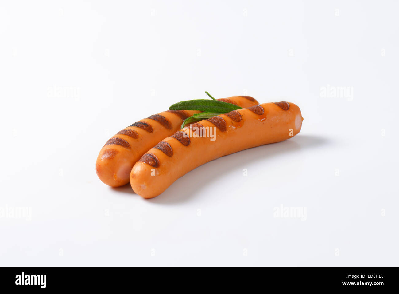 Grilled mini Vienna sausages - studio shot Stock Photo - Alamy