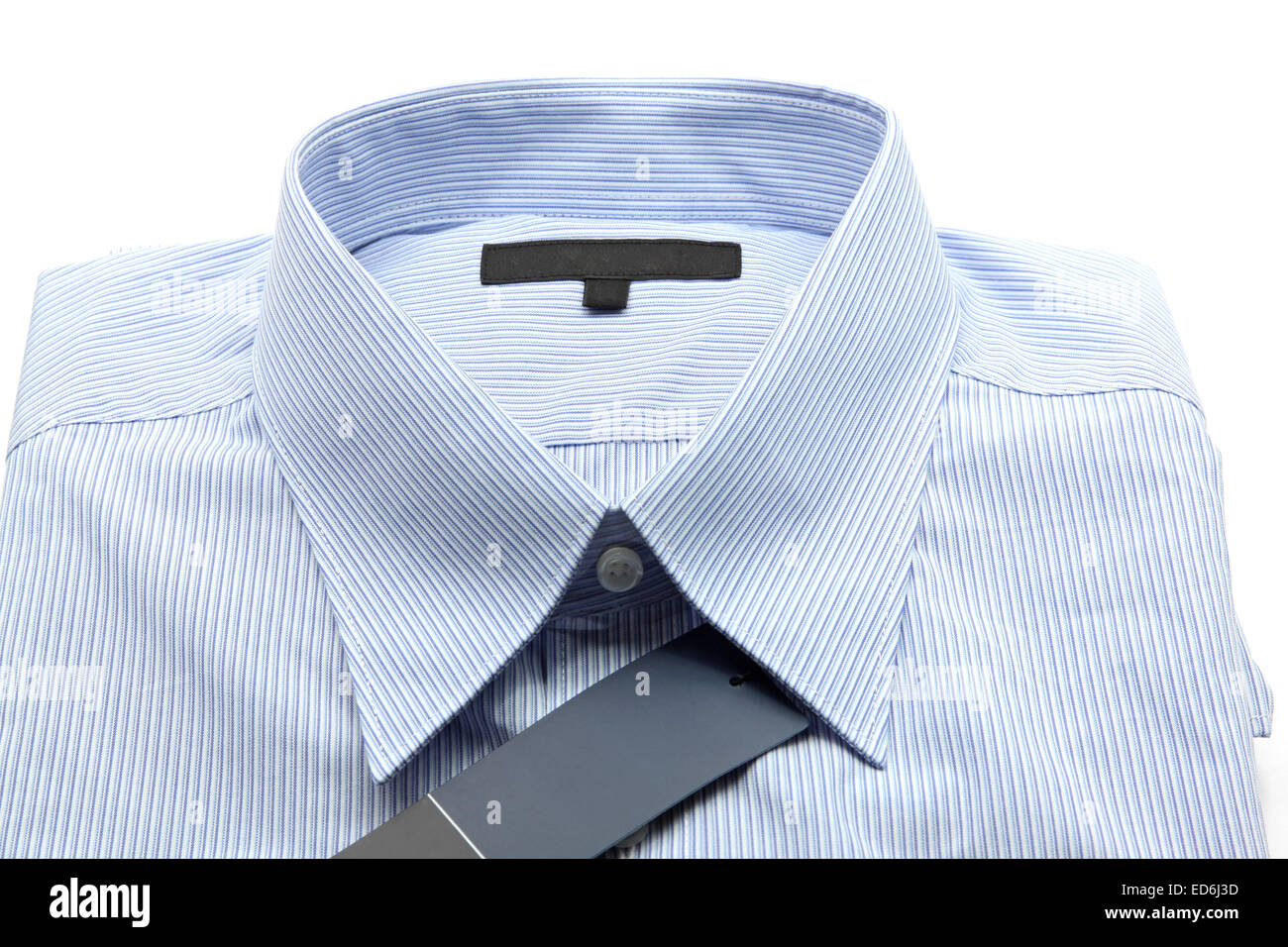 generic line pattern blue business shirt with a blank label Stock Photo ...
