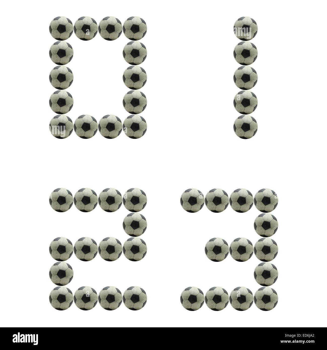 letter Number 0 1 2 3 made from grunge scratch football isolated on ...