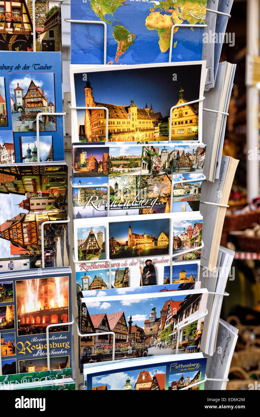 Rack of Rothenburg, Germany, Souvenir Post Cards, displayed in a ...