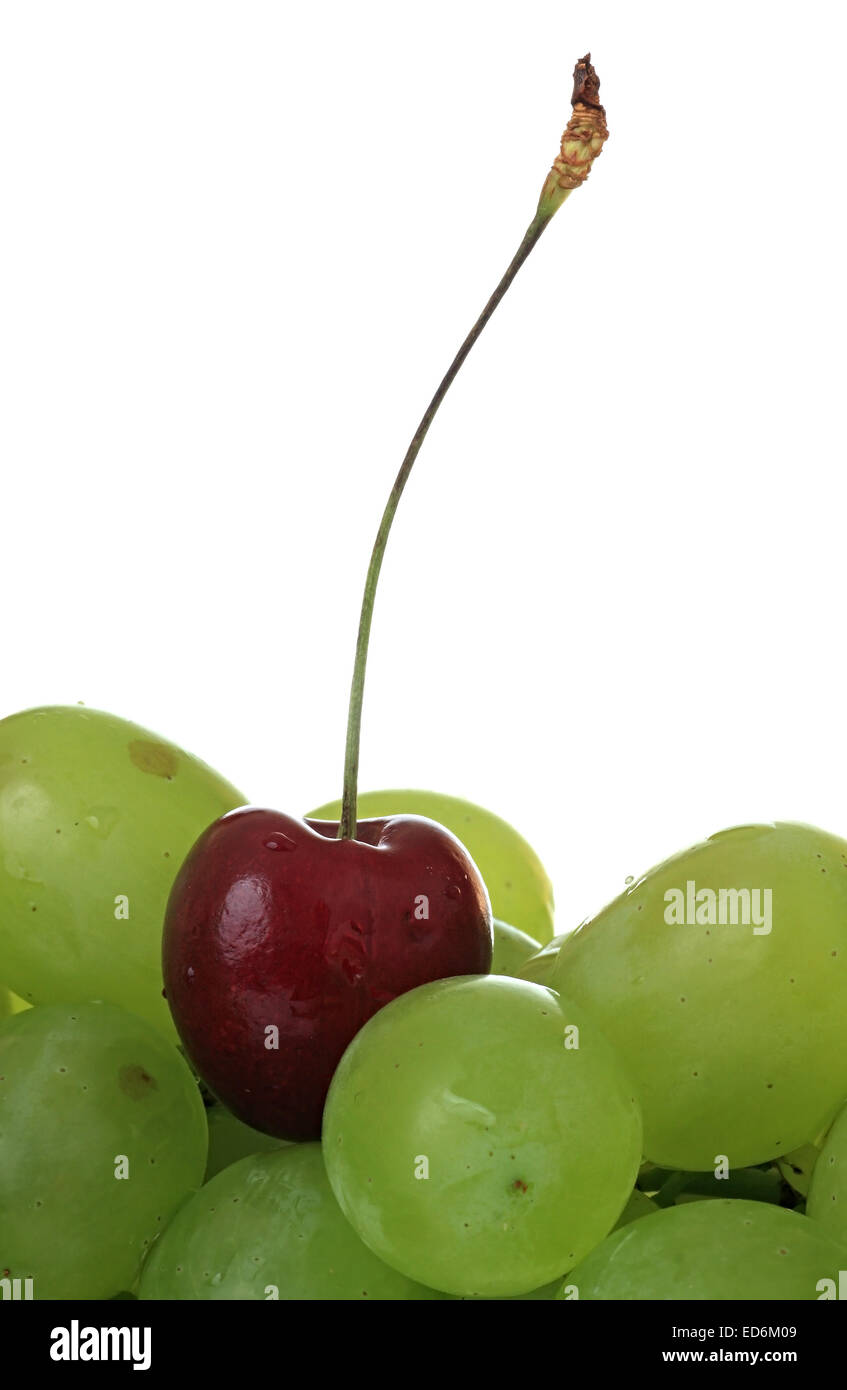 Cherry and green vine Stock Photo - Alamy