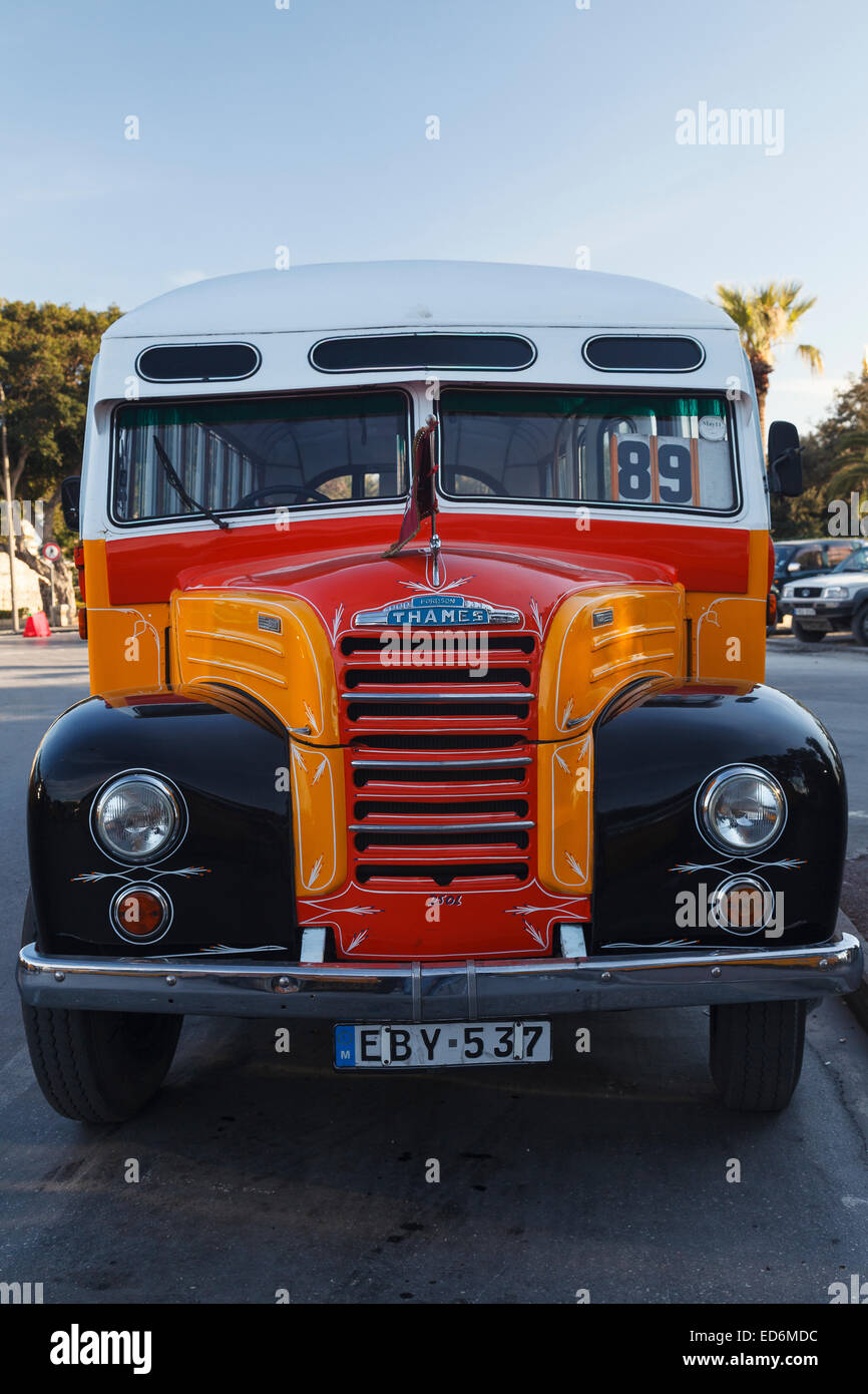 Old bus. Valletta city. Malta Isle. Republic of Malta. Europe Stock ...