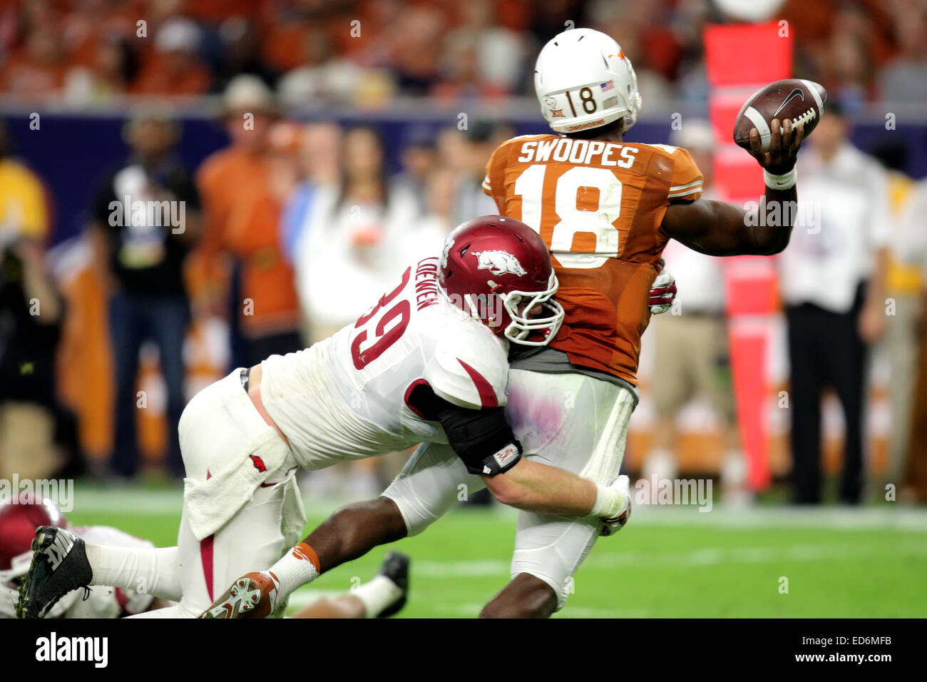 Houston, TX, USA. 29th Dec, 2014. Arkansas Razorbacks defensive lineman ...
