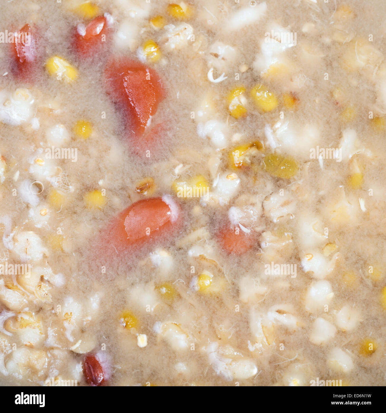food background from mess of pottage close up Stock Photo - Alamy