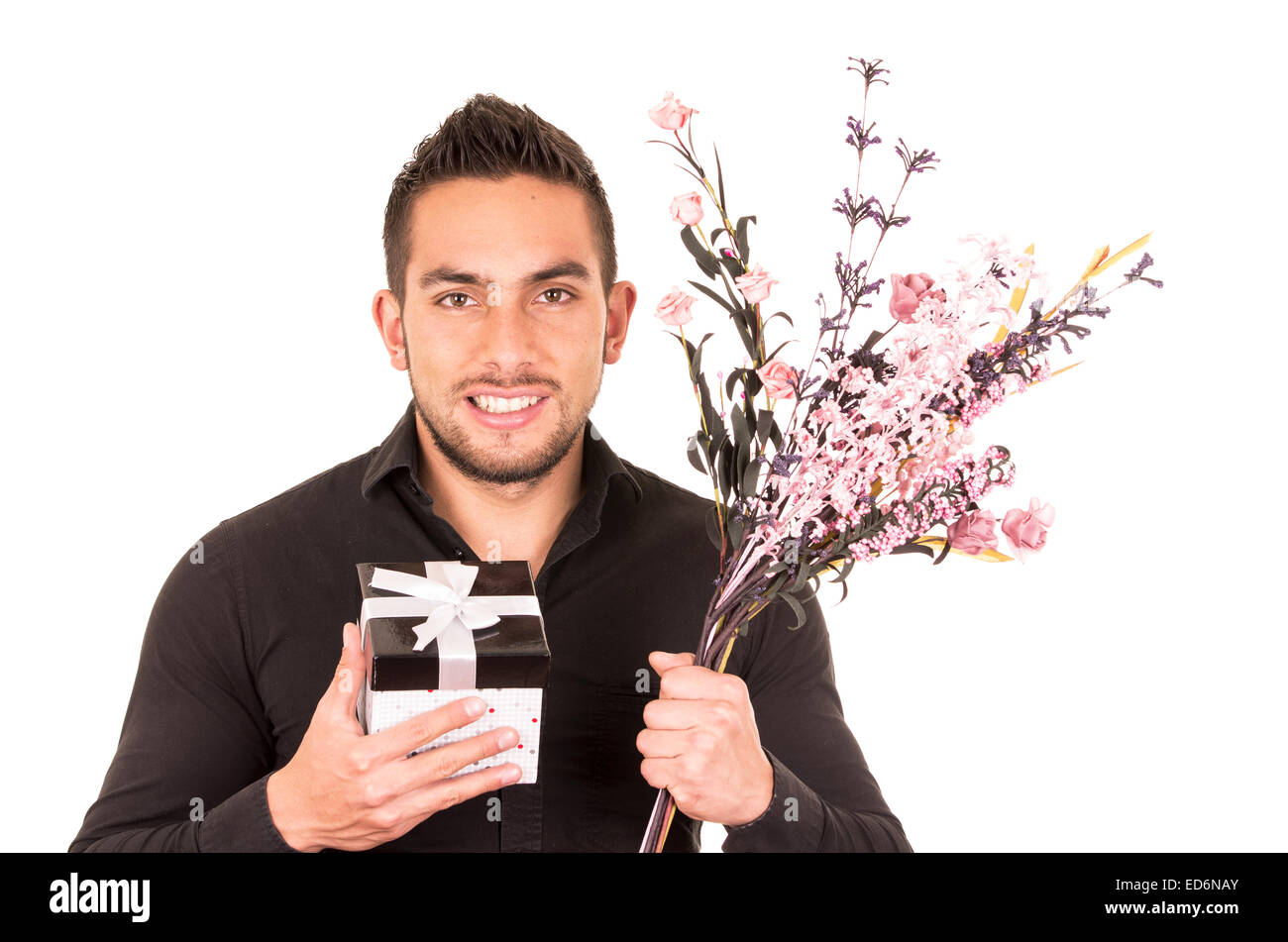 Happy black man holding bunch hi-res stock photography and images - Alamy