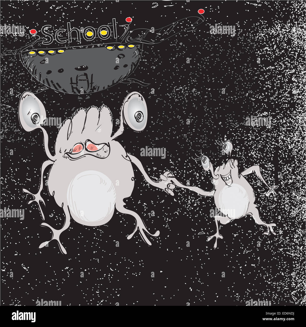 Alien Family Illustration Stock Photo - Alamy