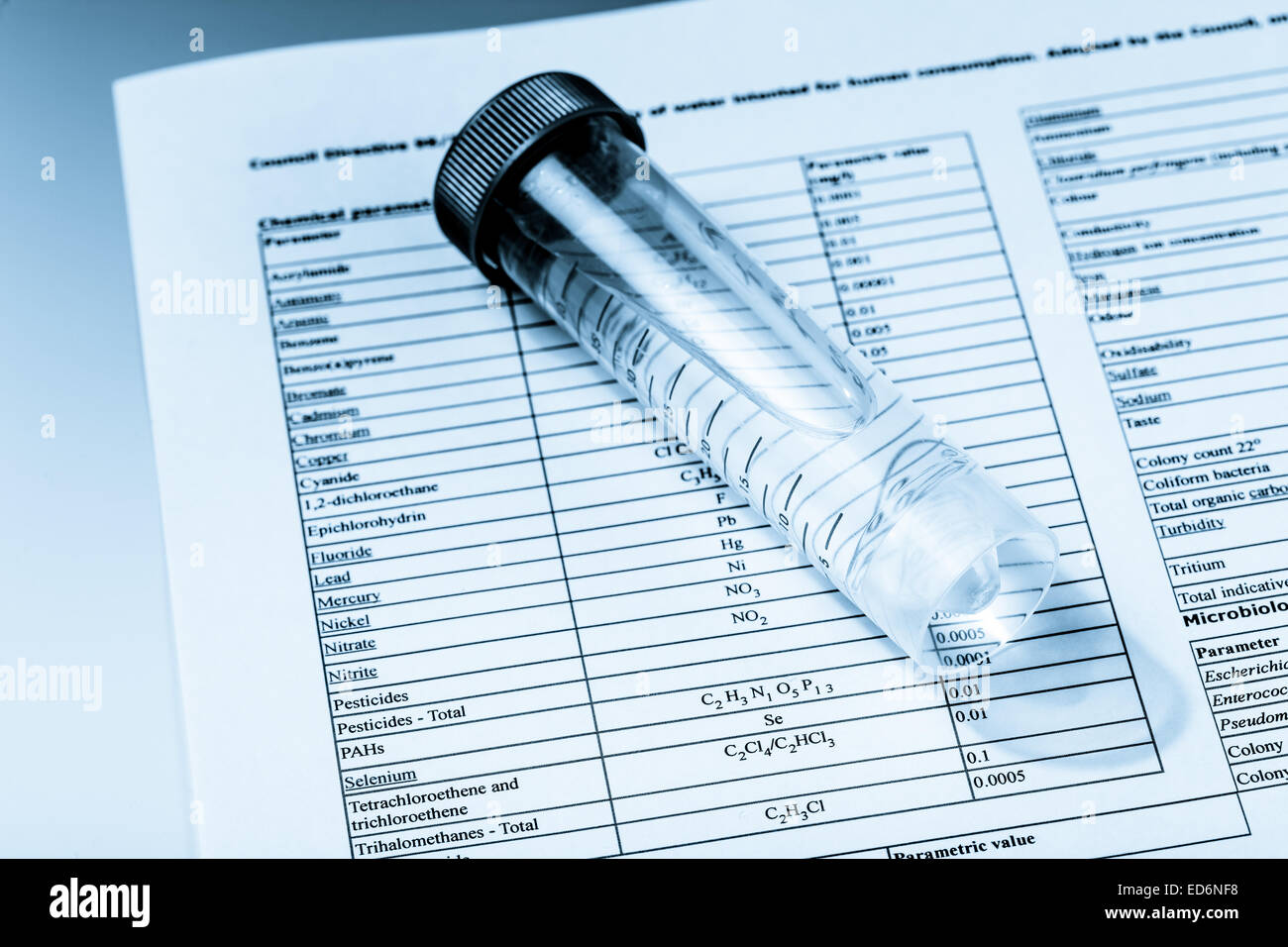 chemical test of drinking water Stock Photo - Alamy