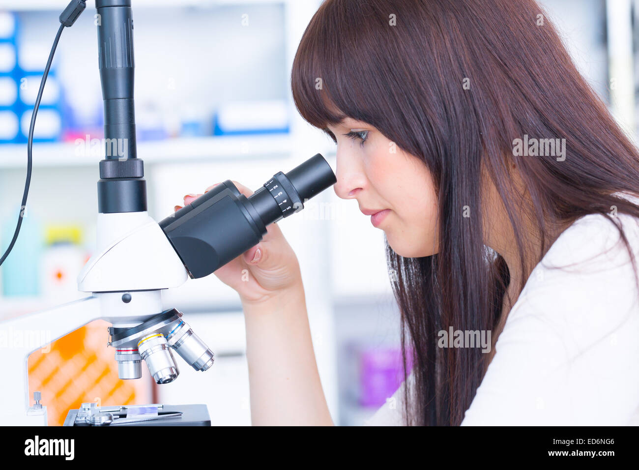 Indian doctor with microscope hi-res stock photography and images - Alamy