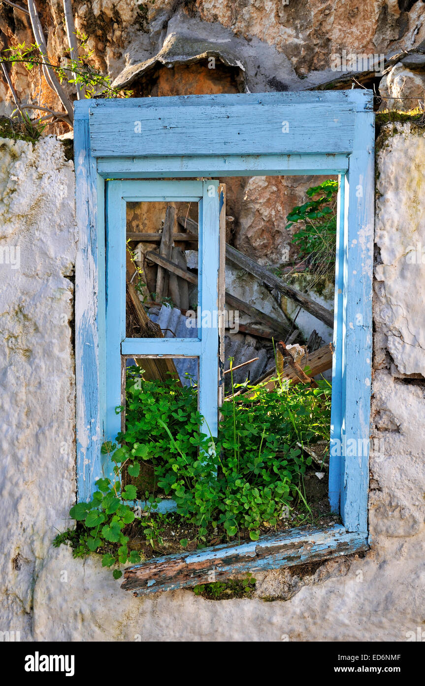 Window in ruined house Stock Photo - Alamy