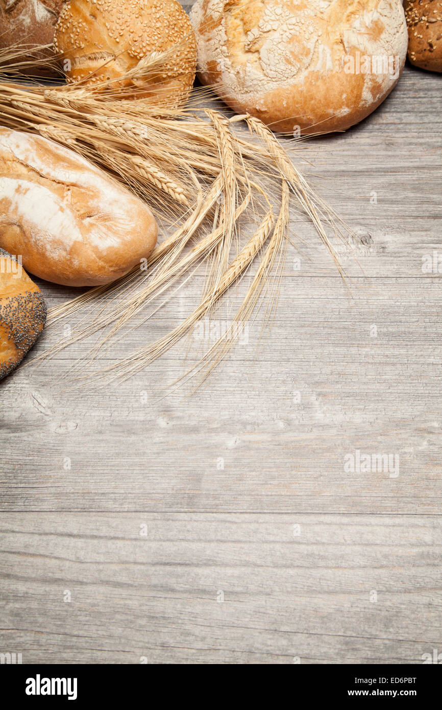 traditional bread background (copy space Stock Photo - Alamy