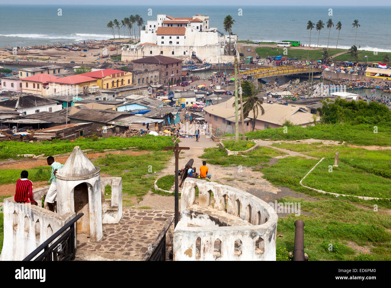 View of St. George's Castle from Fort Jago, Elmina, Ghana, Africa Stock ...