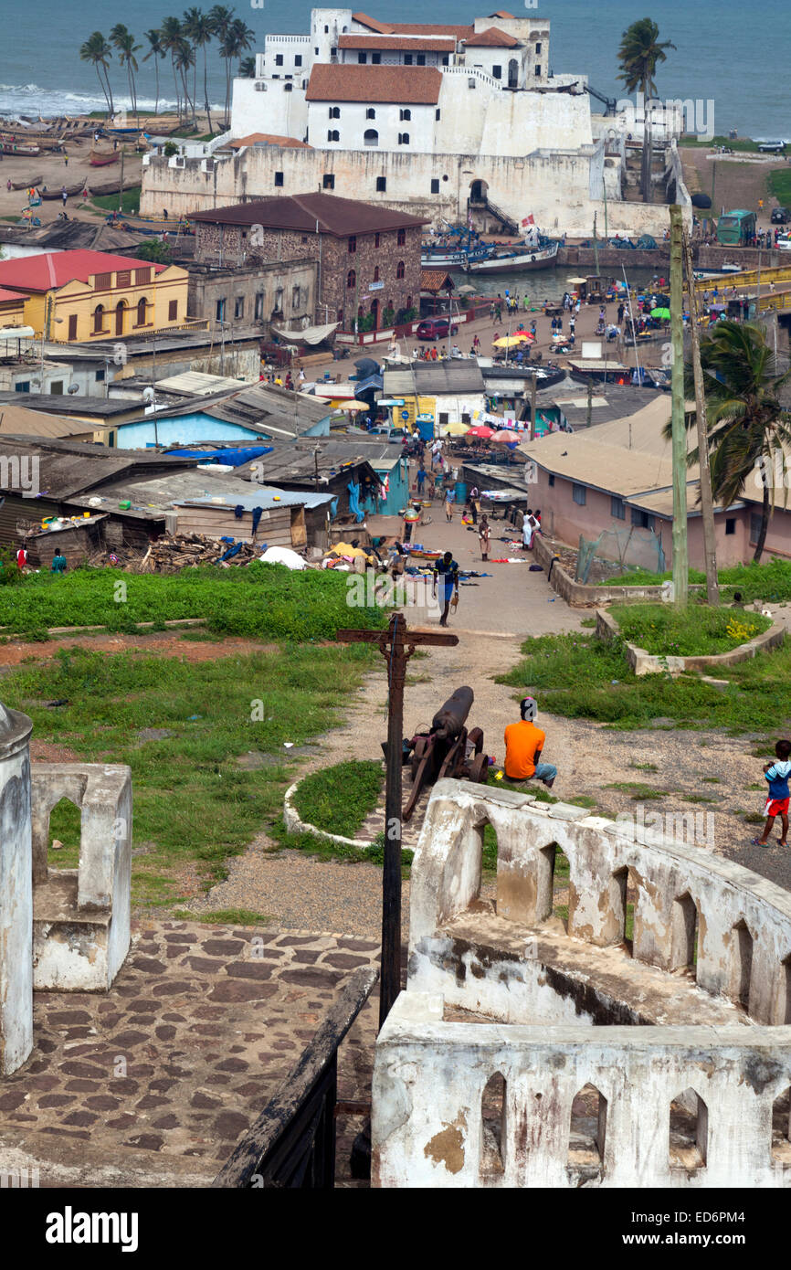 View of St. George's Castle from Fort Jago, Elmina, Ghana, Africa Stock ...