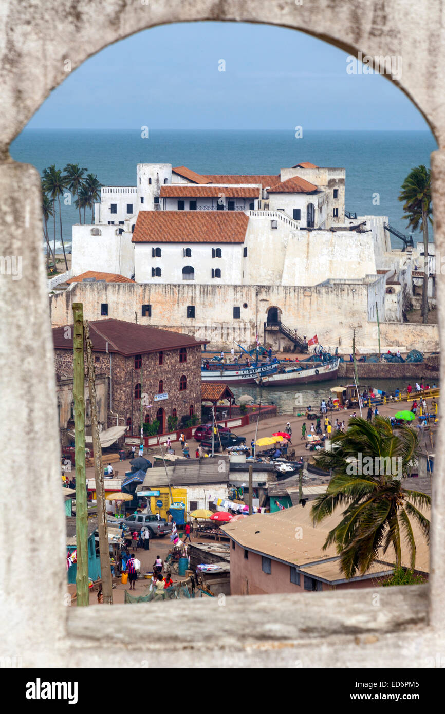 View of St. George's Castle from Fort Jago, Elmina, Ghana, Africa Stock ...