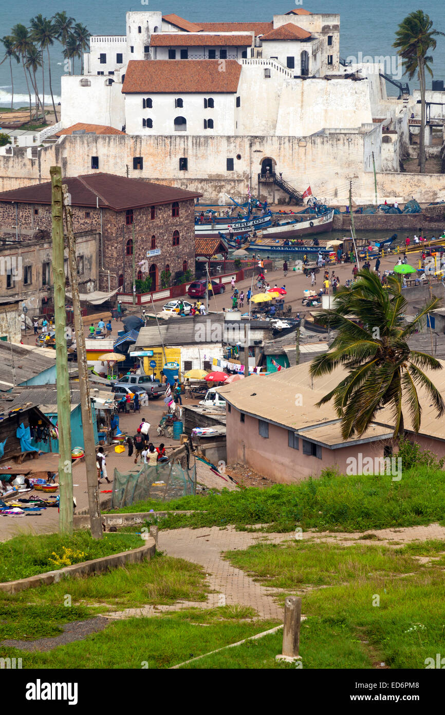 View of St. George's Castle from Fort Jago, Elmina, Ghana, Africa Stock ...