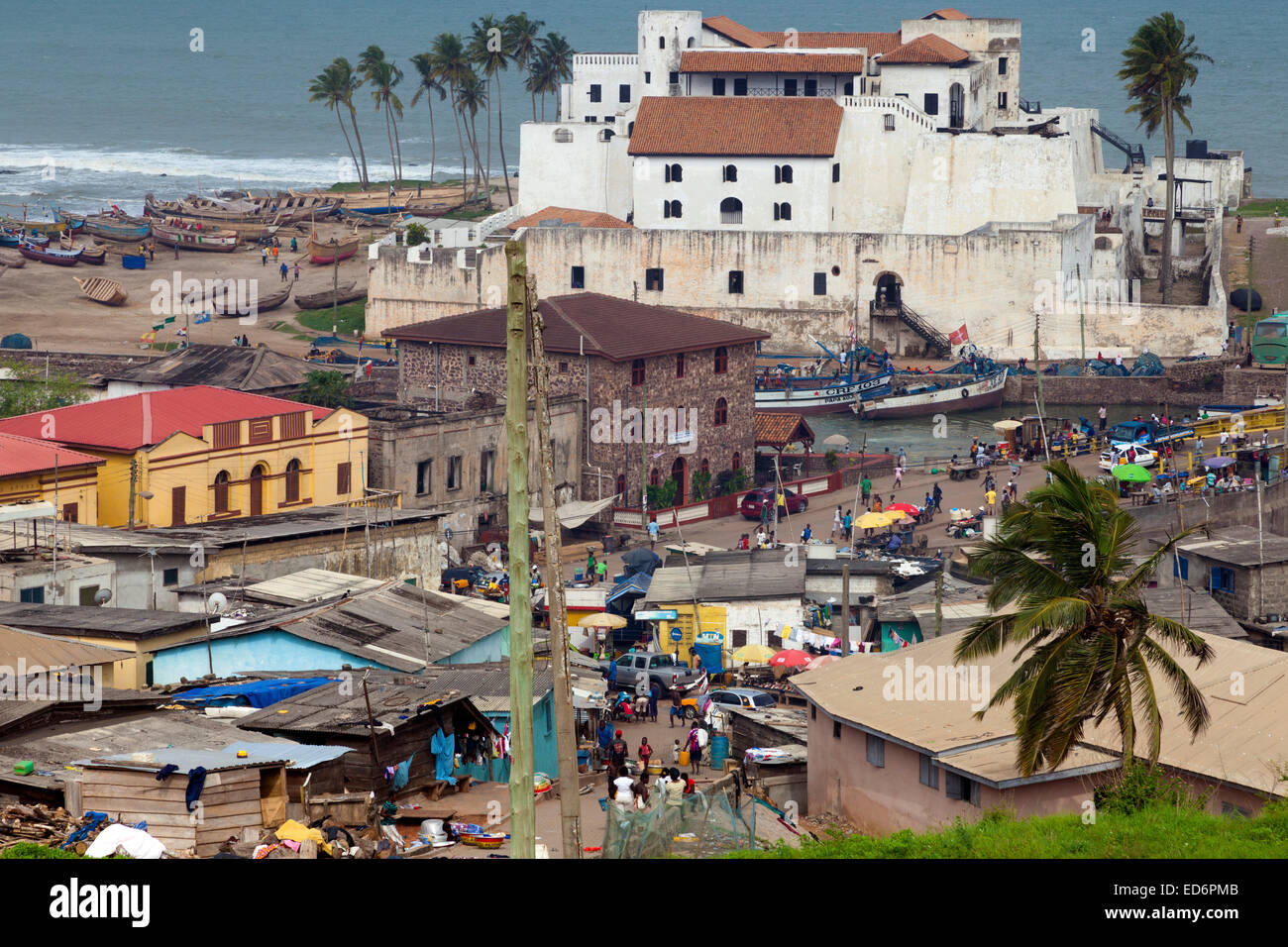 View of St. George's Castle from Fort Jago, Elmina, Ghana, Africa Stock ...