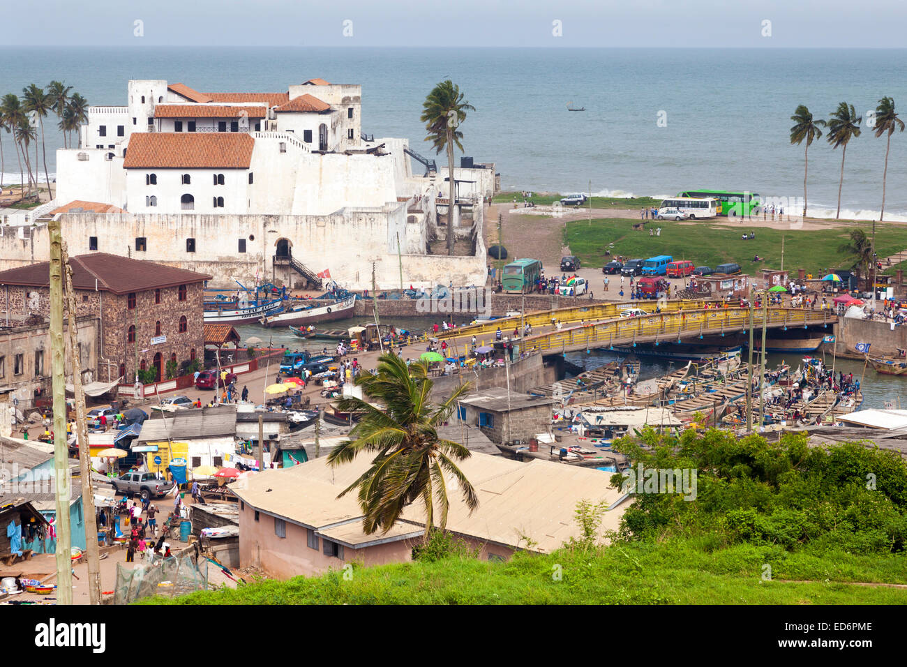 View of St. George's Castle from Fort Jago, Elmina, Ghana, Africa Stock ...
