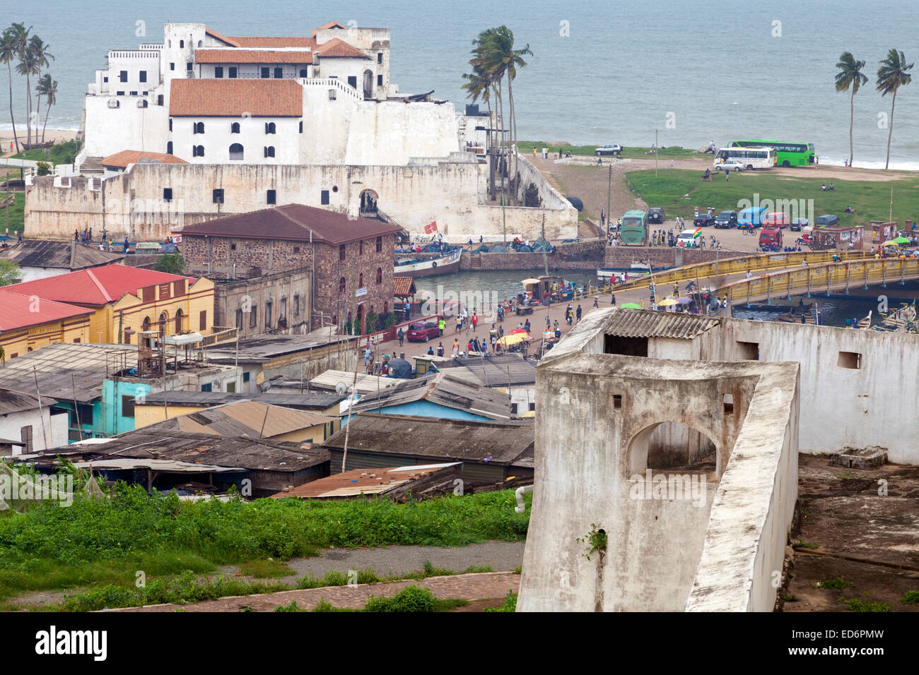 View of St. George's Castle from Fort Jago, Elmina, Ghana, Africa Stock ...