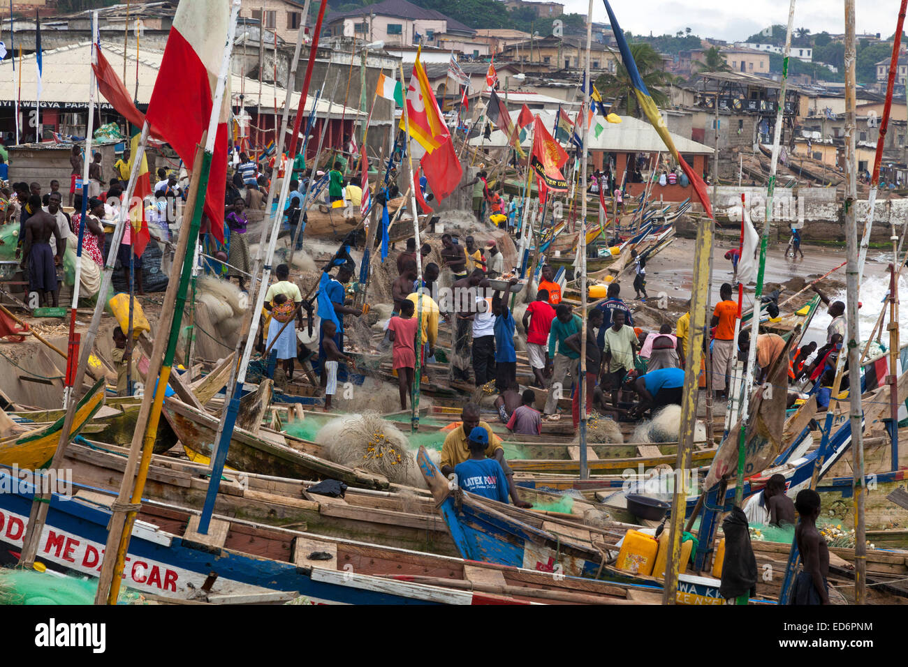 Fishing boats at Cape Coast, Ghana, Africa Stock Photo - Alamy