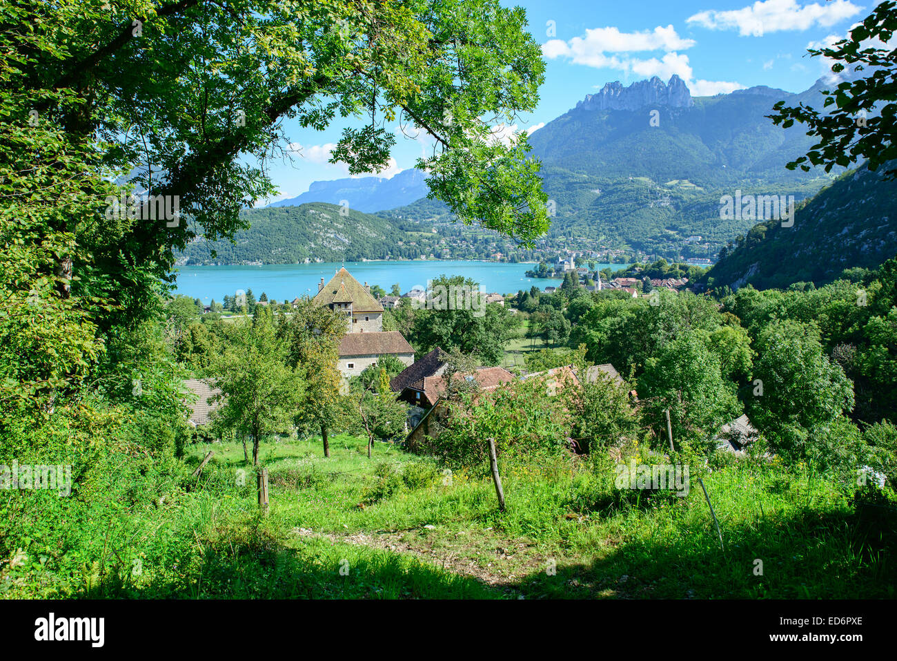 mountain landscape on the edges of Lake Annecy Stock Photo - Alamy