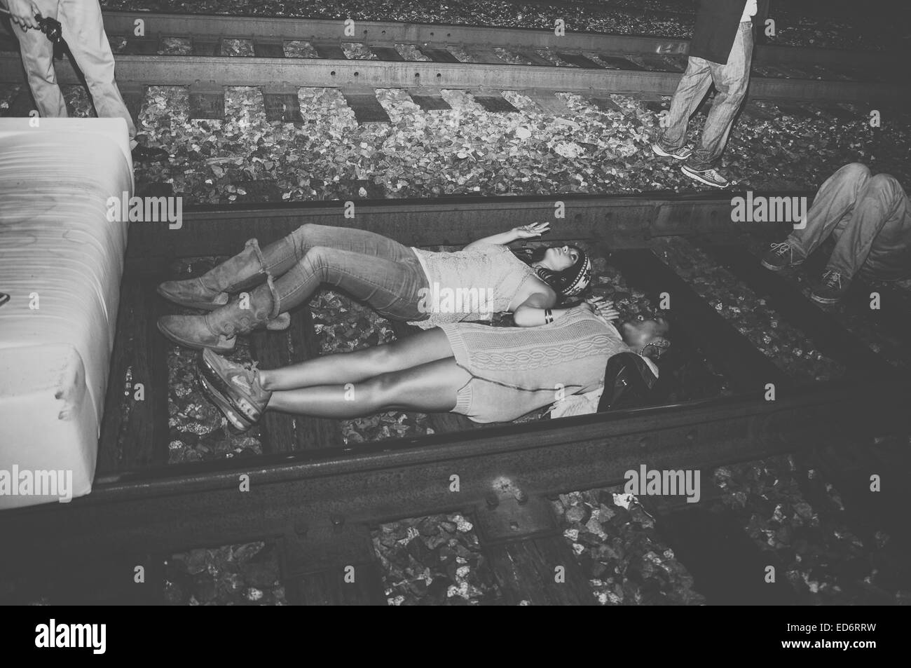 Protesters block an Amtrak train in Berkeley California during the ...