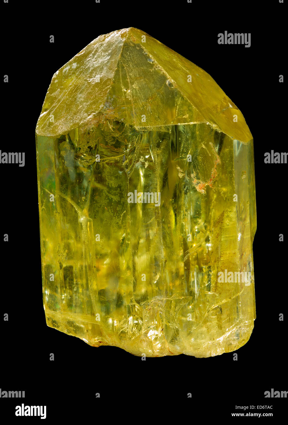 Fluorapatite (Ca5(PO4)3F) crystal isolated on black background - Cerro ...