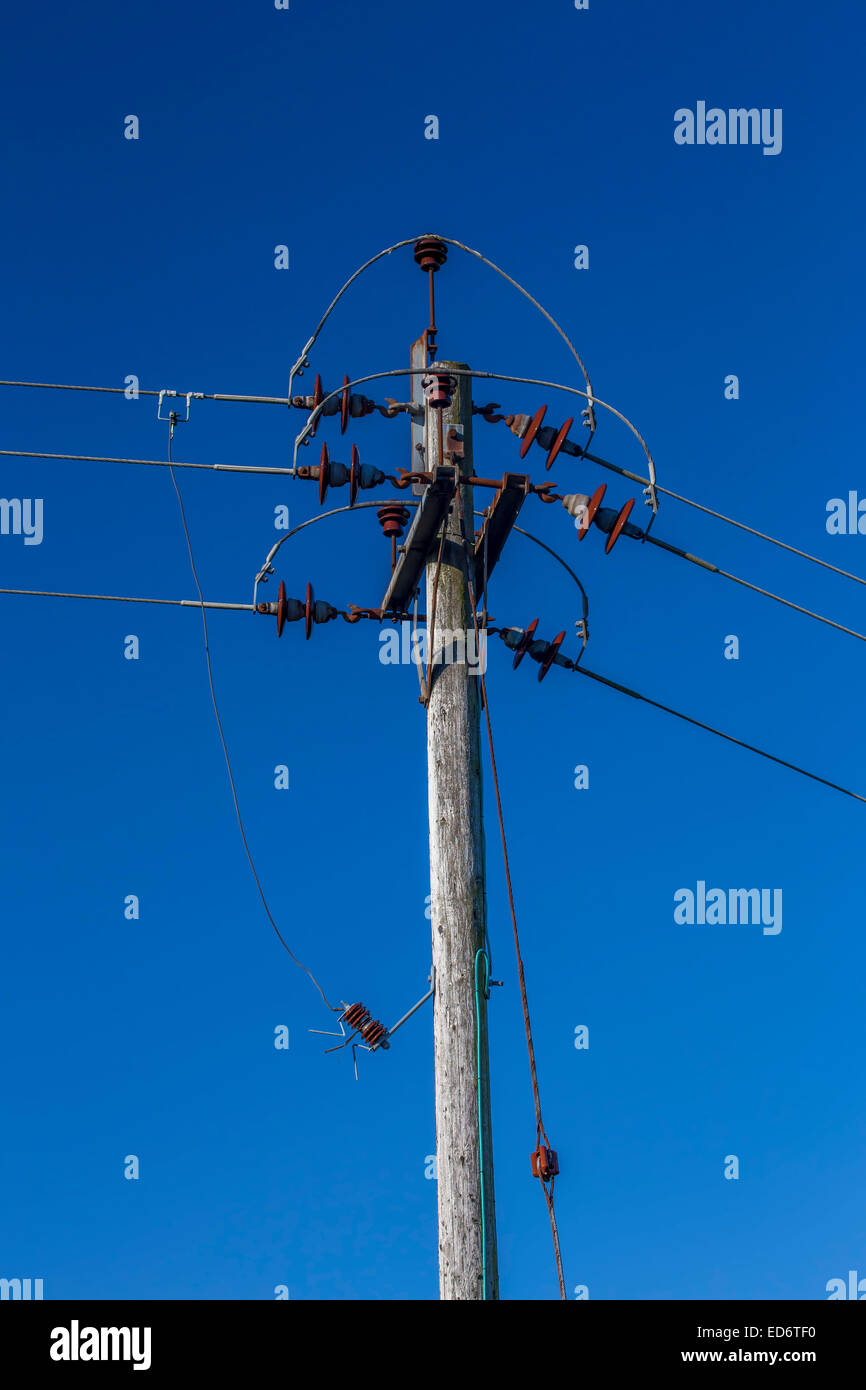 telegraph pole, north Yorkshire Stock Photo - Alamy