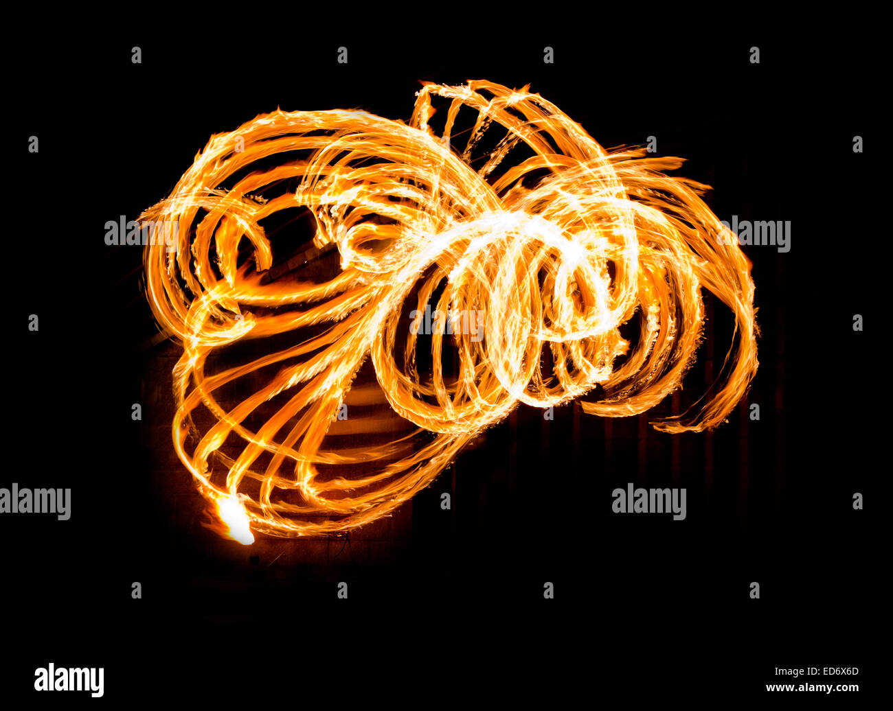Fire Show Flaming Trails Stock Photo - Alamy