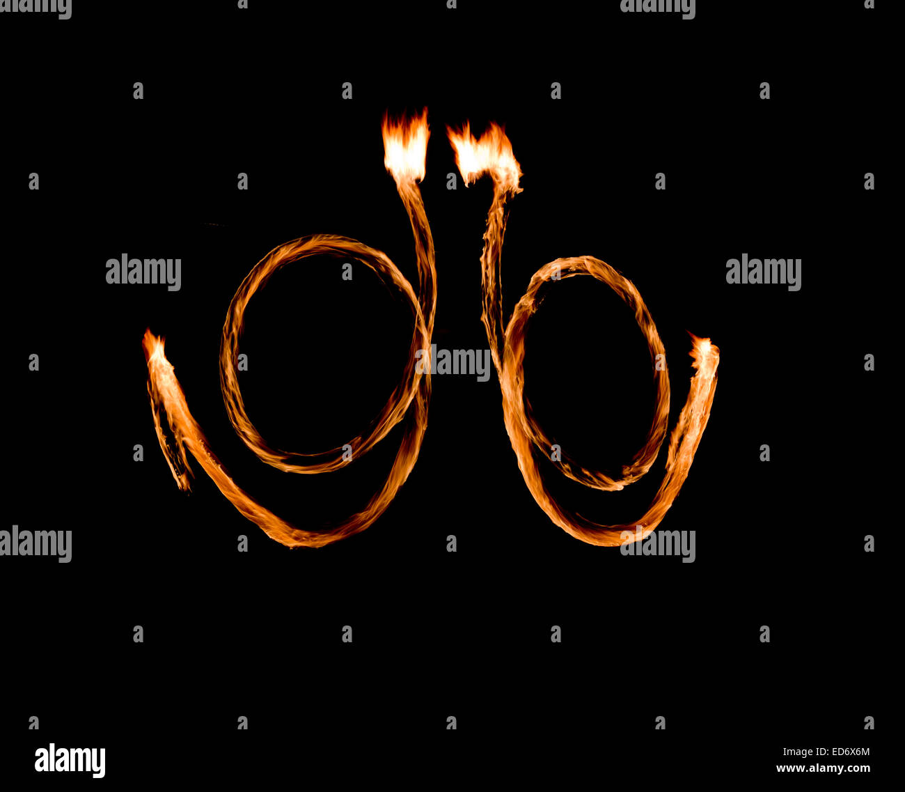 Fire Show Flaming Trails Stock Photo - Alamy