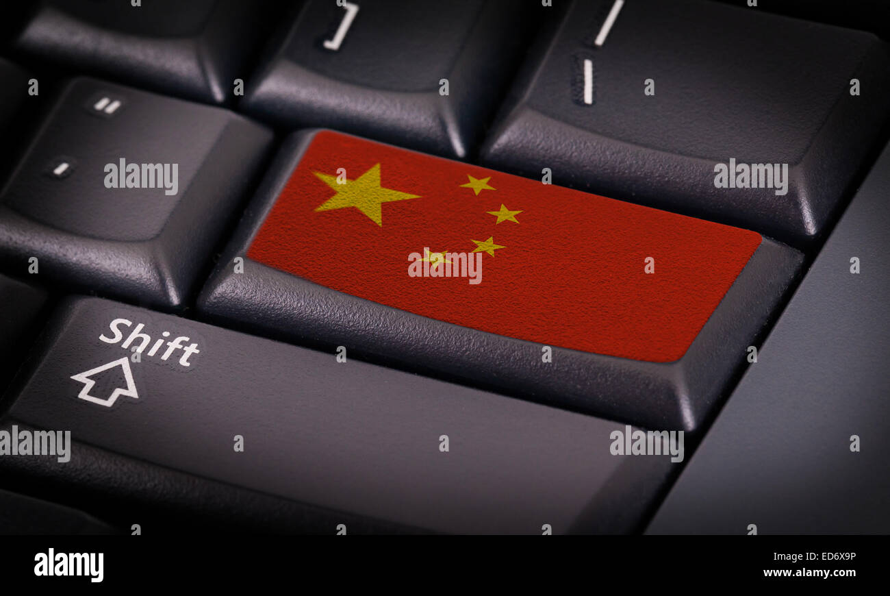 Flag on button keyboard, flag of China Stock Photo - Alamy