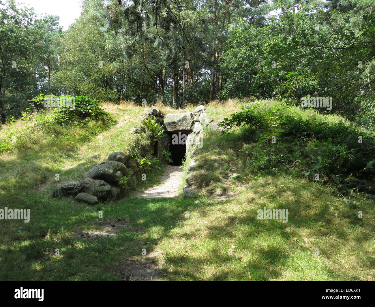 Reconstuction of a Megalithic tomb near Großberßen Stock Photo - Alamy