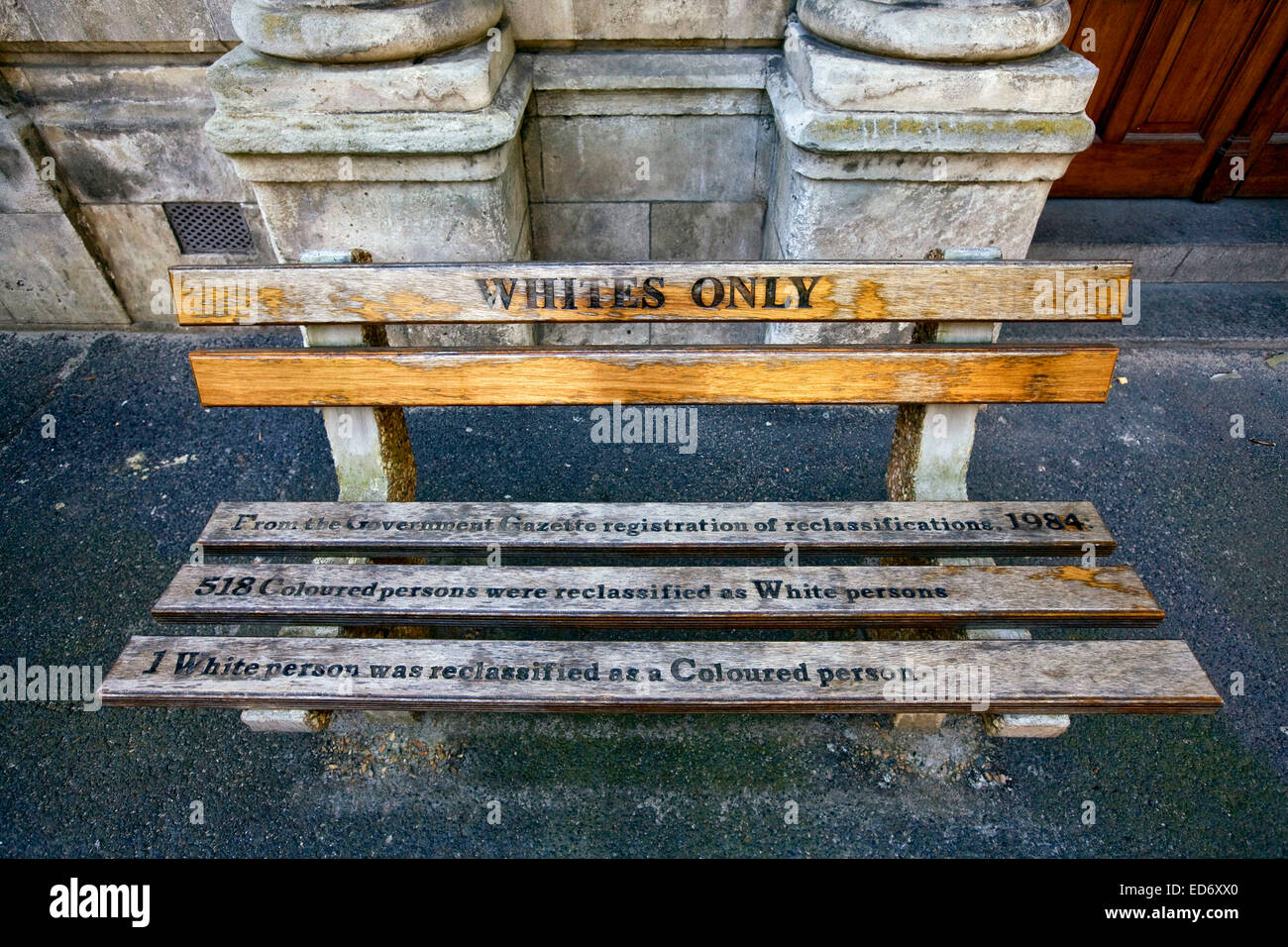 South africa apartheid bench hi-res stock photography and images - Alamy