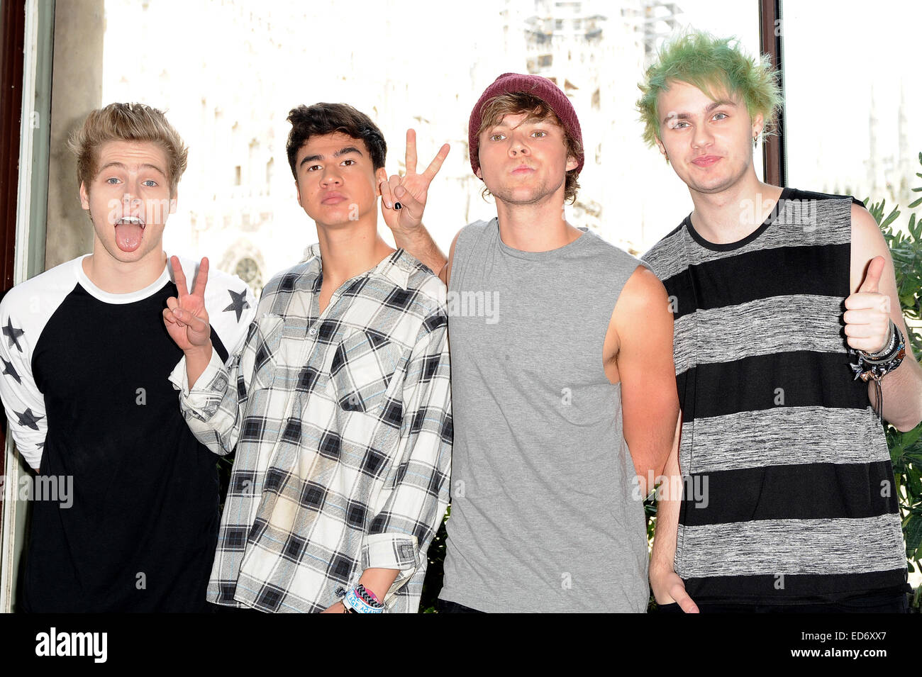 Australian band 5 Seconds of Summer attend a photocall at Mondadori ...