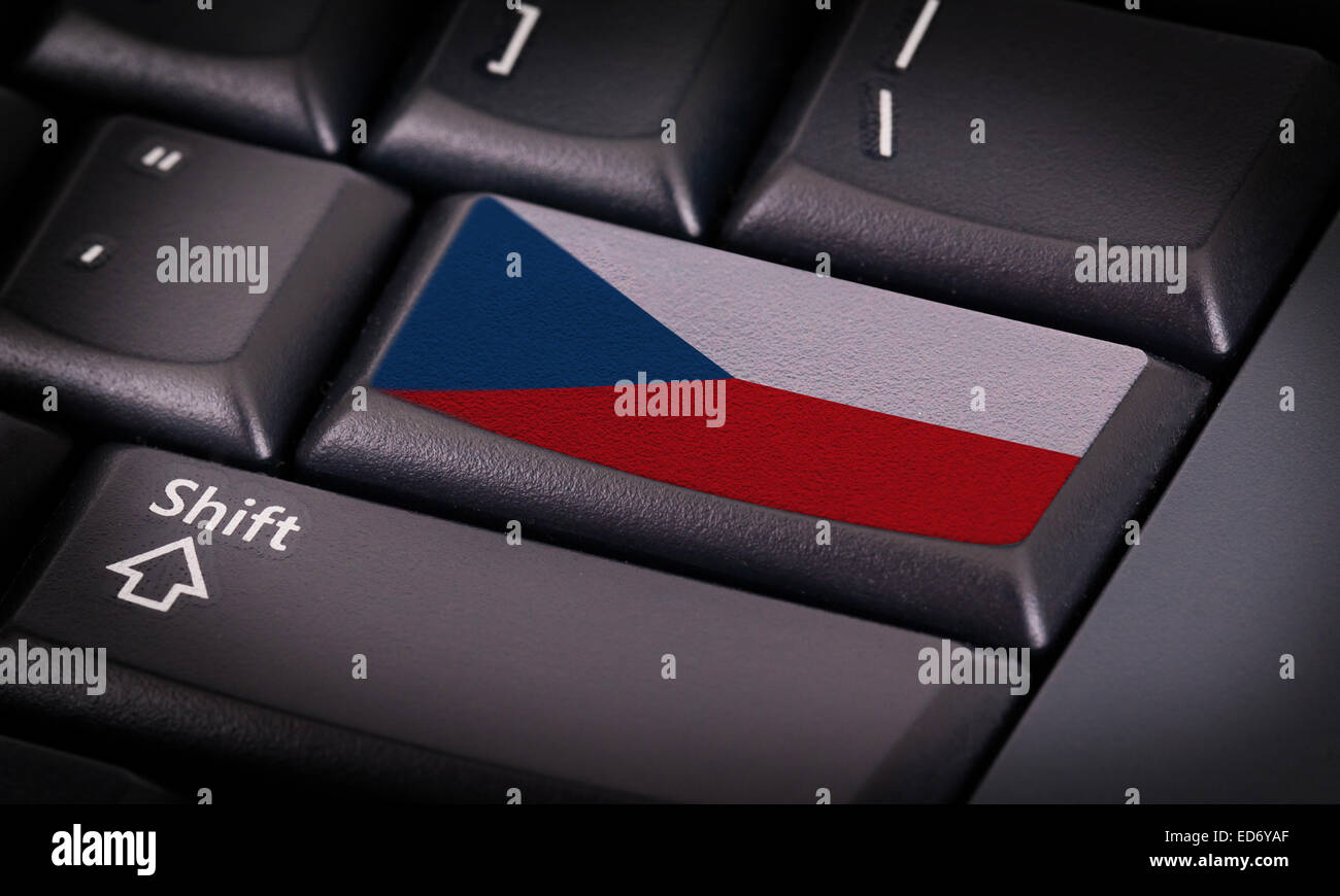 Flag on button keyboard, flag of Czech Republic Stock Photo - Alamy