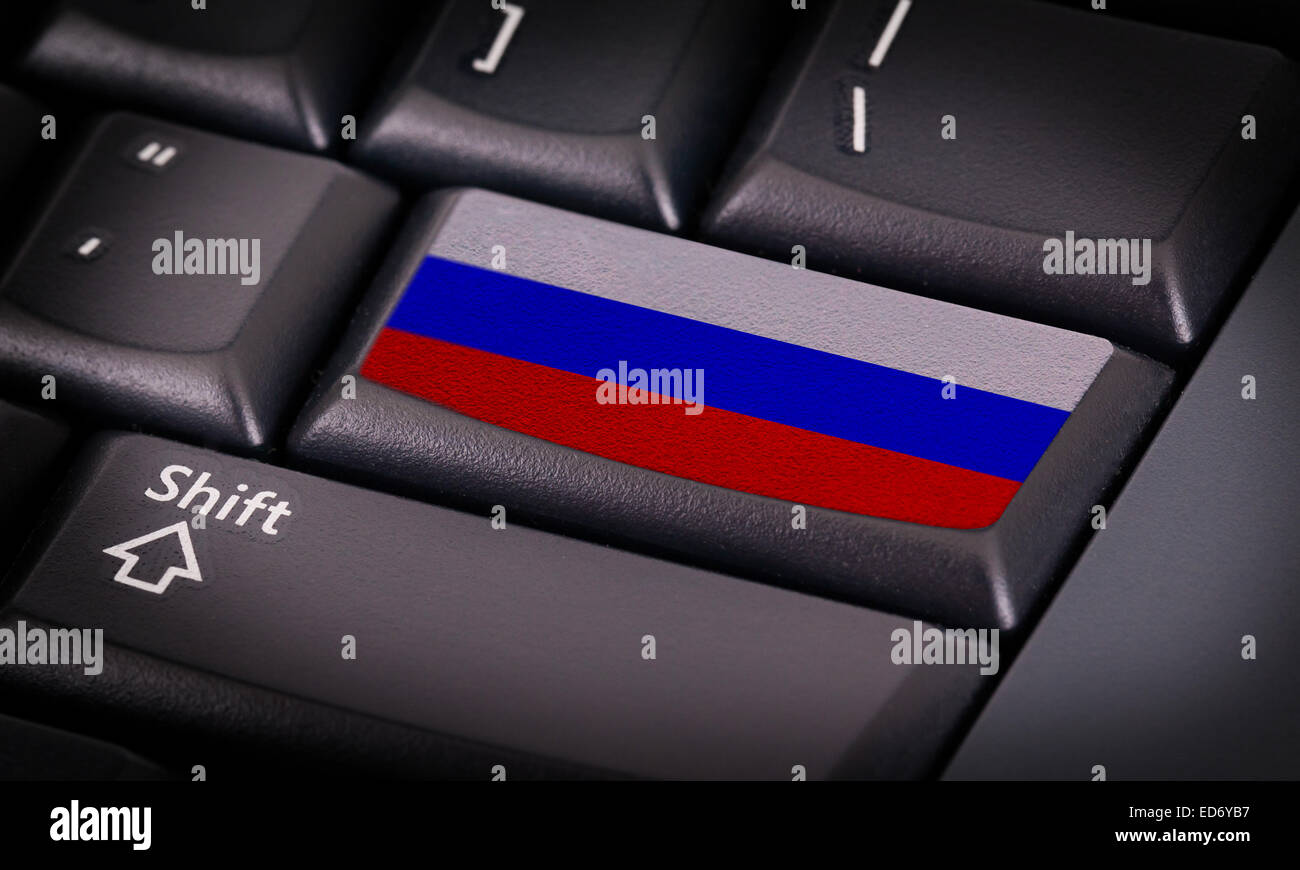 Flag on button keyboard, flag of Russia Stock Photo - Alamy