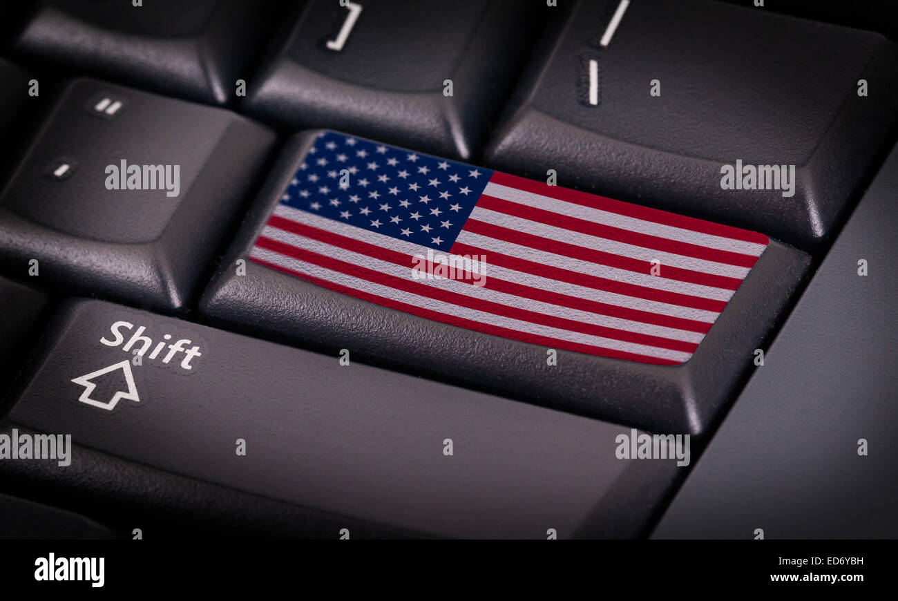 Flag on button keyboard, flag of the United States Stock Photo - Alamy