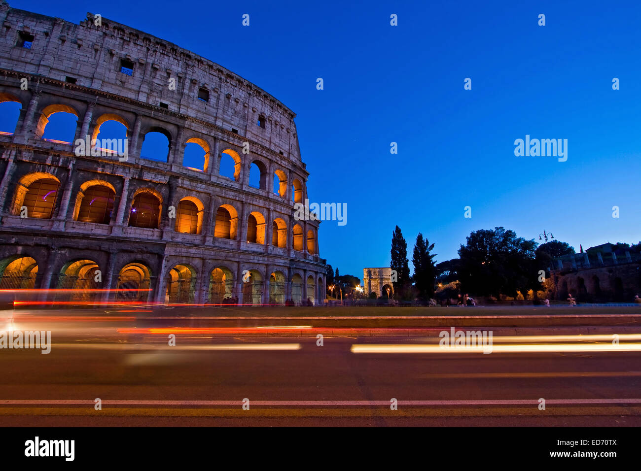 Colosseum night light trail in rome hi-res stock photography and images ...