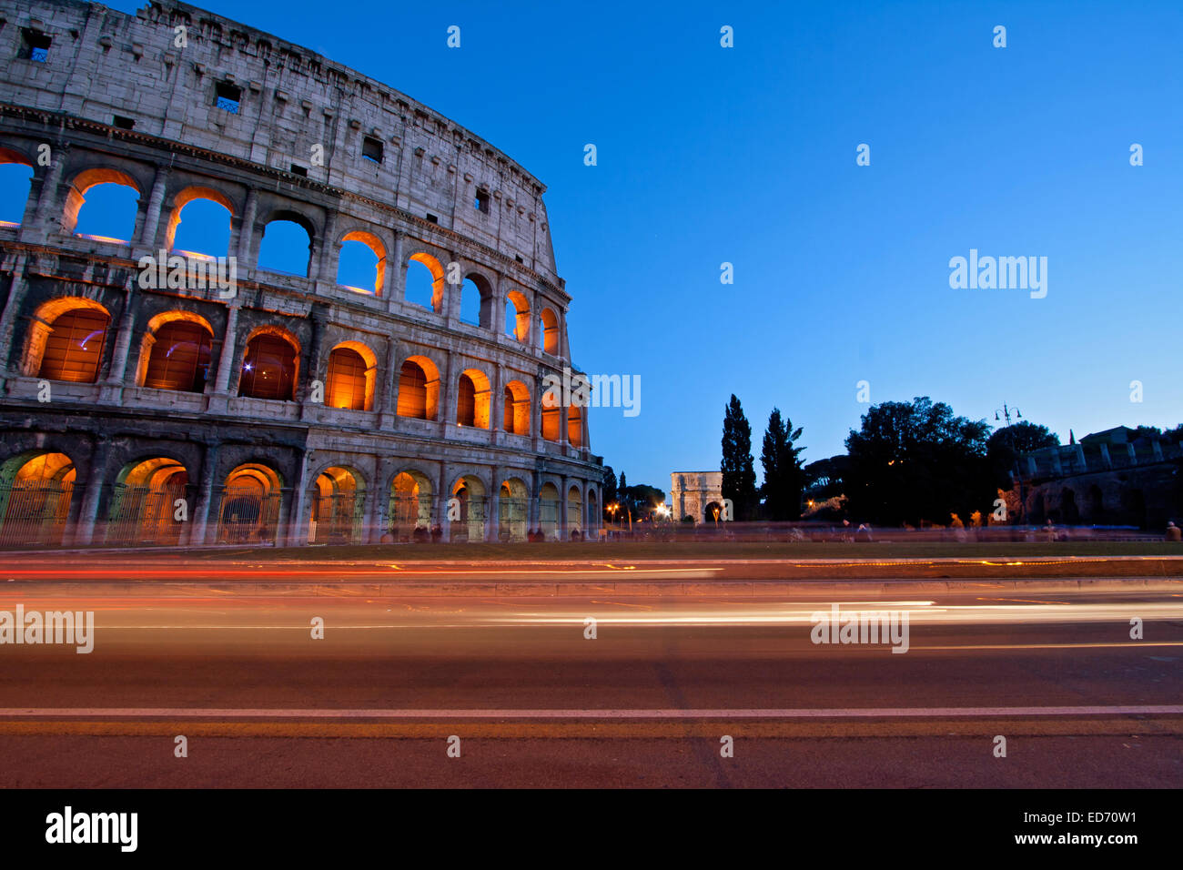 Colosseum night light trail in rome hi-res stock photography and images ...