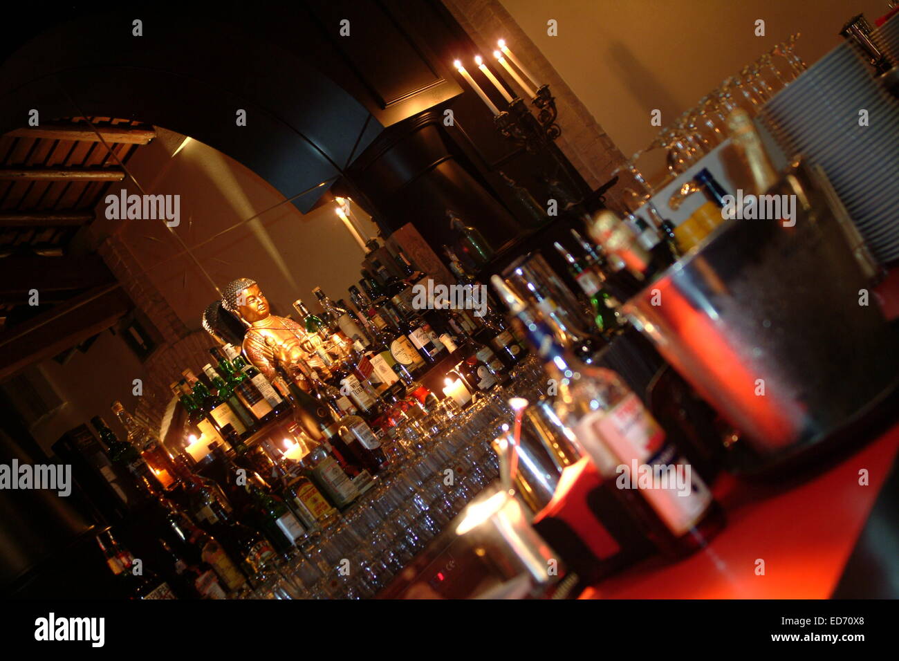 interior design of italian fashion restaurant american bar Stock Photo ...