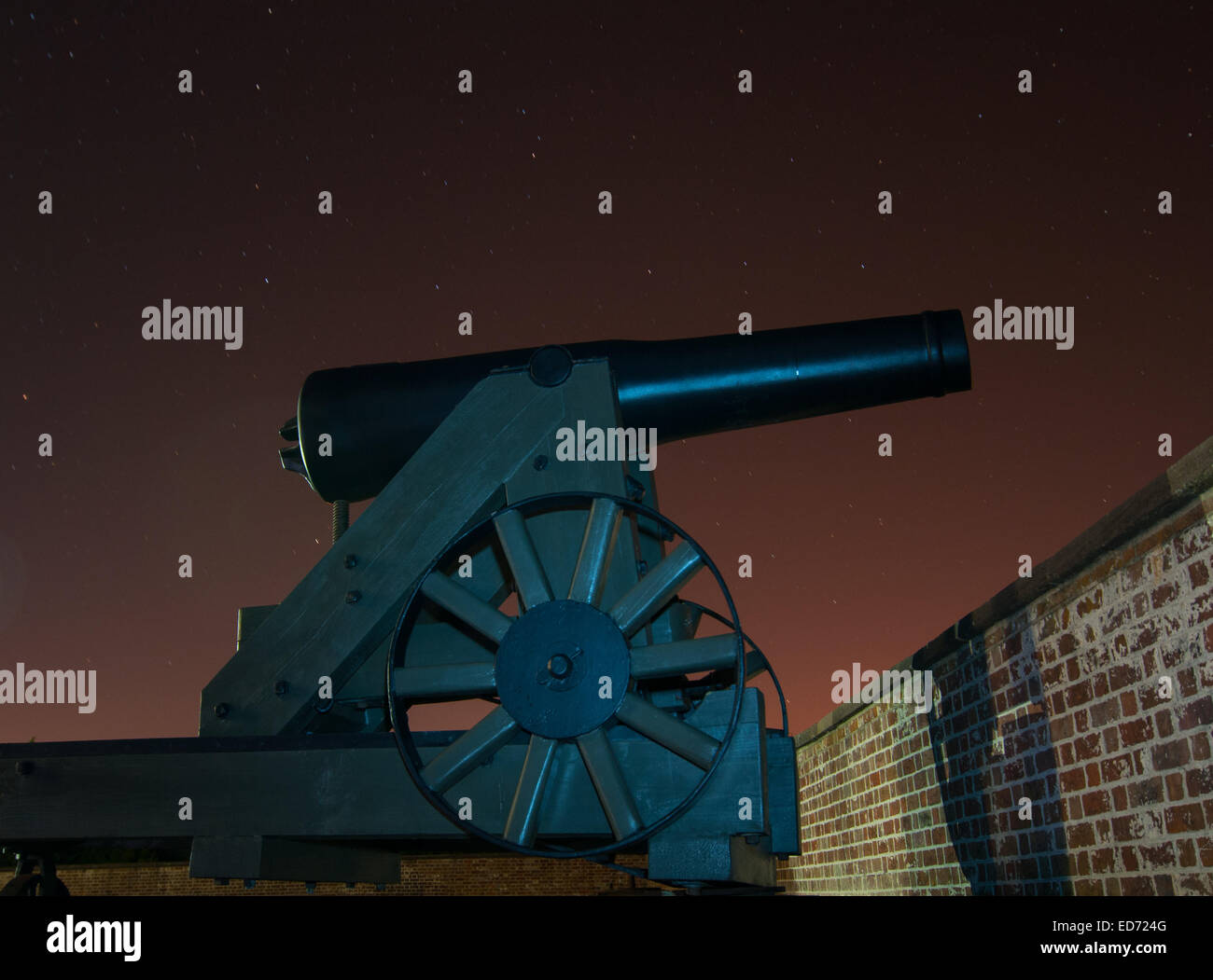 Canon gun on wheels at Fort Macon NC Stock Photo - Alamy
