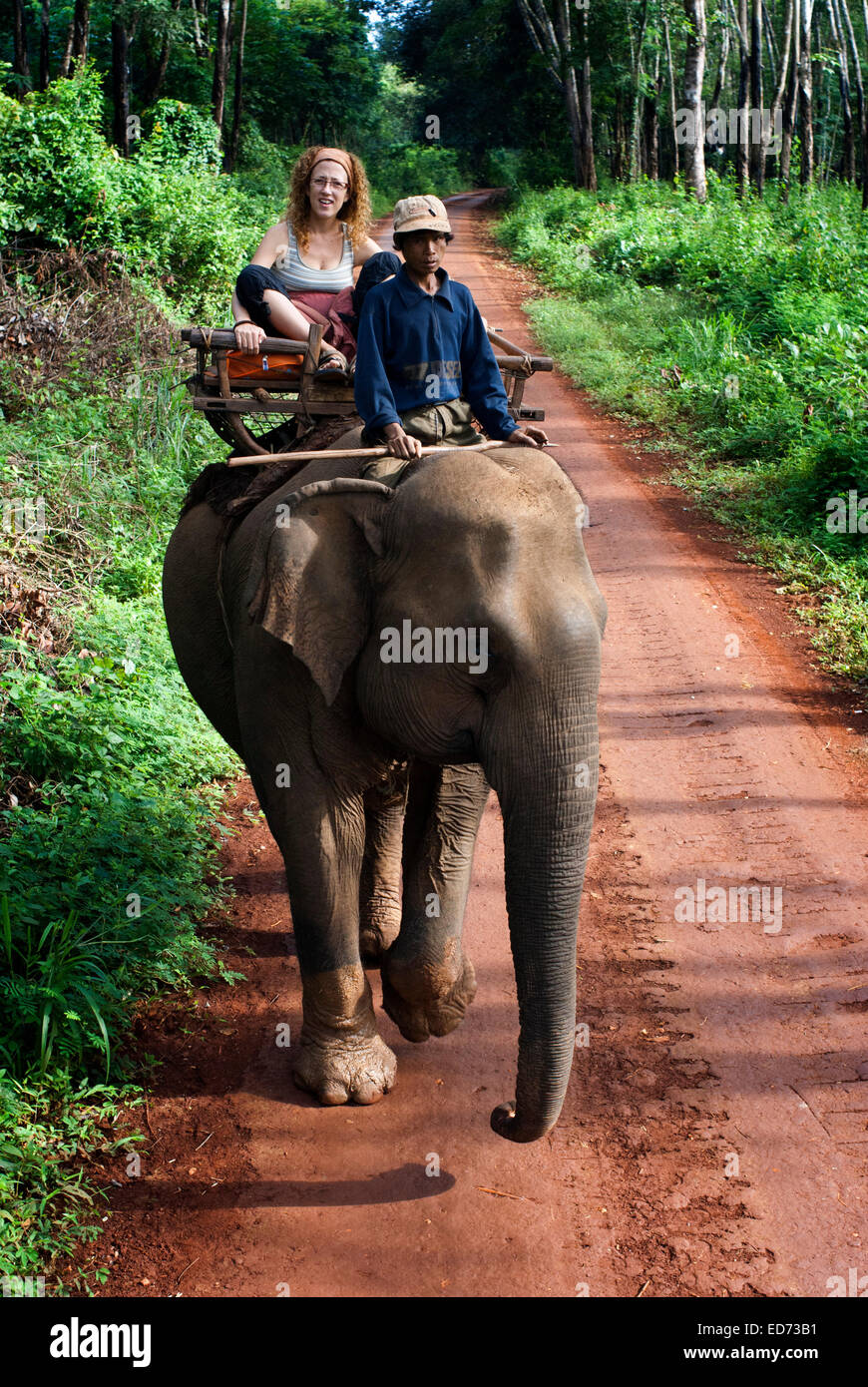 Travel with children’s. Mother riding a elephant with her daughter ...