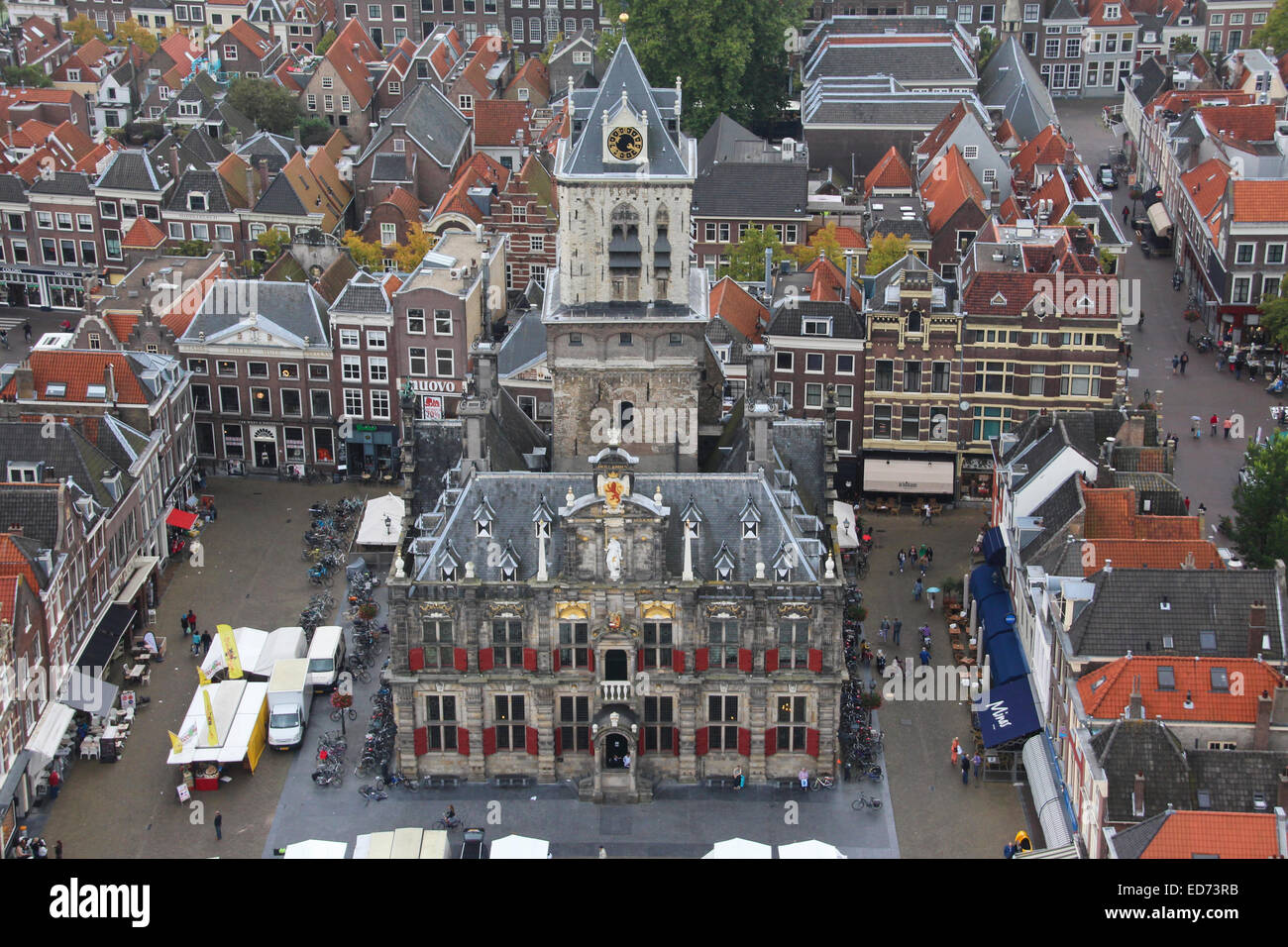 Delft Town Hall (Stadhuis Delft), photographed from above, from The New ...