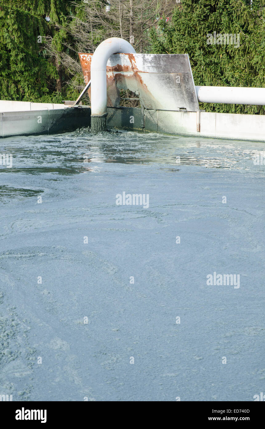 waste water biological treatment in an industry Stock Photo - Alamy