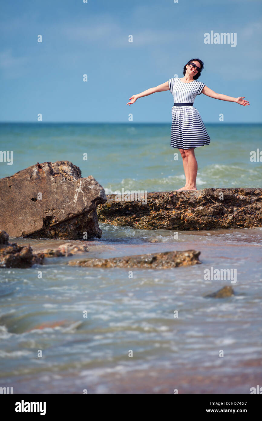 Tropical beach scene with model hi-res stock photography and images - Alamy