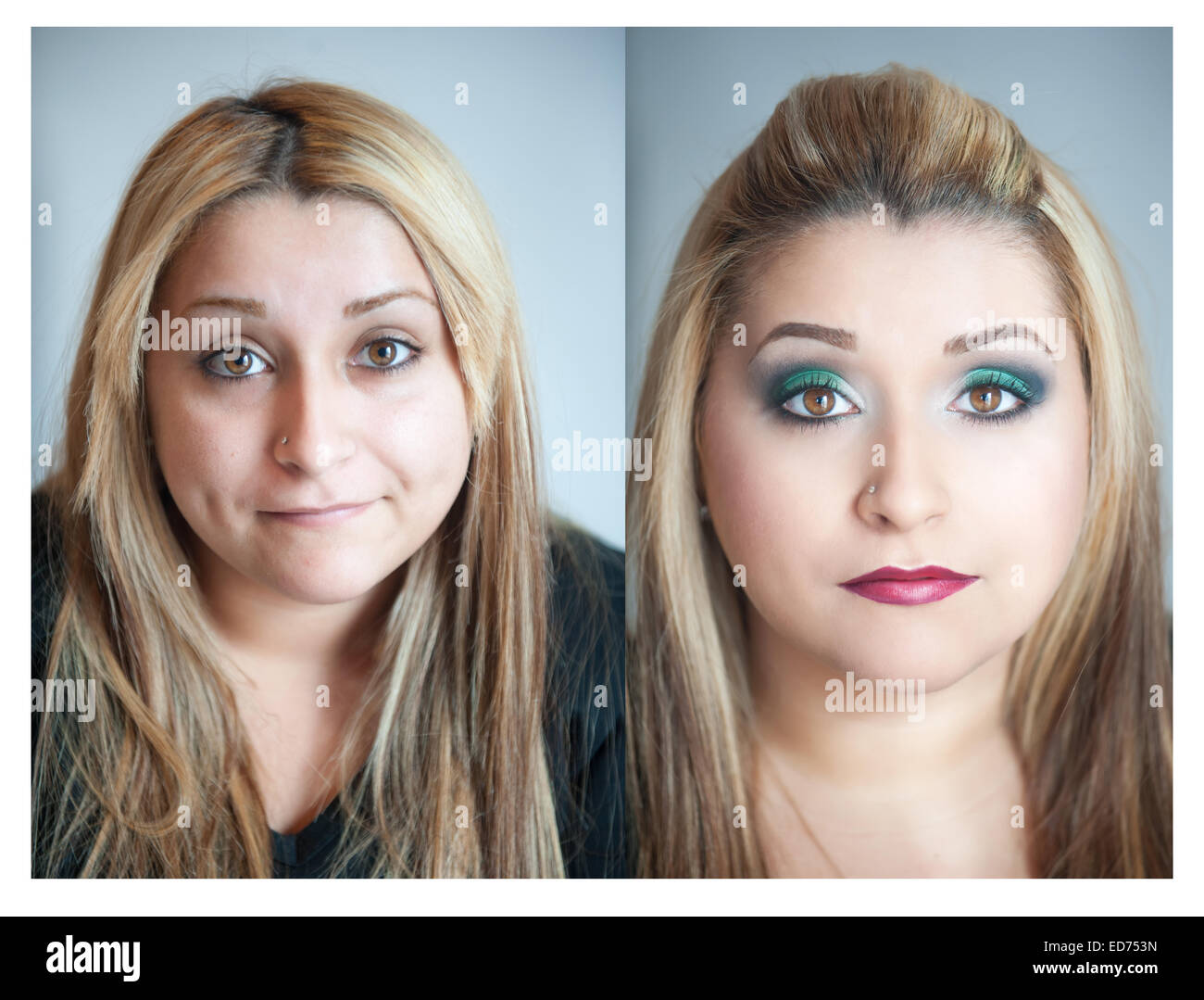 Before after comparison model Cut Out Stock Images & Pictures - Alamy
